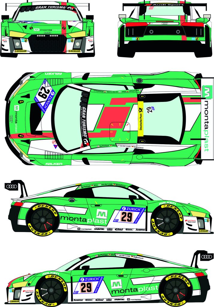 Decals for Audi R8 LMS GT3 29 ADAC Zurich 24 Of Nurburgring 2017 ...