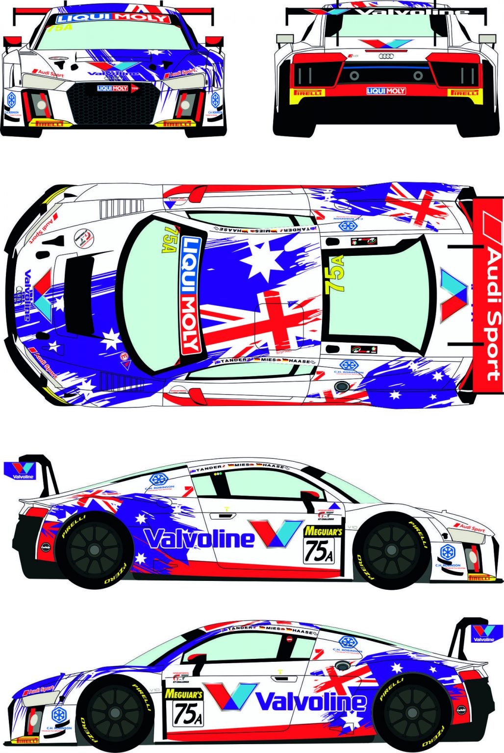 Decals for Audi R8 LMS GT3 75A Liqui Moly 12h Of Bathurst 2017 ...