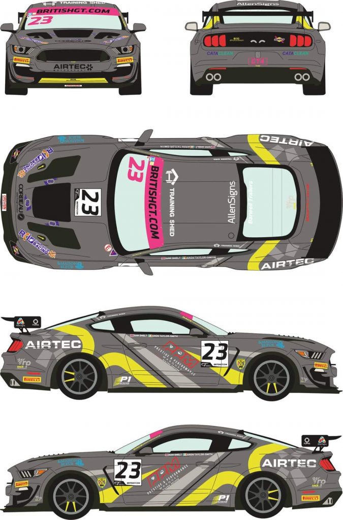 Decals for Ford Mustang GT4 23 British GT 2019 » GRAVITY Colors